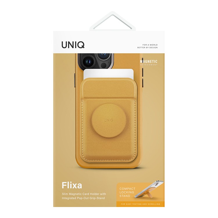 UNIQ FLIXA MAGNETIC CARD HOLDER AND POP-OUT GRIP-STAND - CANARY (CANARY ...